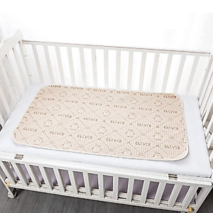 Natural Colored Cotton Waterproof Sheet,Baby Crib Pee Pads Or Incontinence Bed Pad Pack N Play Mattress Protector for Child Adults and Pet (M)