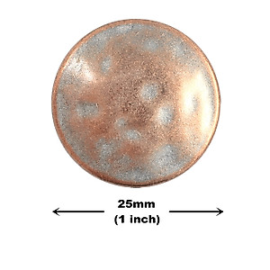 Bezelry 12 Pieces Nostalgic Metal Shank Buttons 25mm (1 inch) (Copper White Patina)