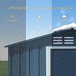 Outdoor Storage Shed,6' x 4' Waterproof Metal Tool Shed with Door,Ramp Plate for Outside,Garden,Backyard,Patio