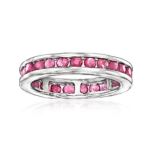 Ross-Simons 2.10 ct. t.w. Channel-Set Ruby Eternity Band in Sterling Silver. Size 6