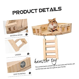 1 Set Hamster Stand Decorative Hamster Toy Wooden Chinchilla for Pet Household Chinchilla Toy Household Rat Plaything Delicate Hamster Platform Interesting Rat Plaything