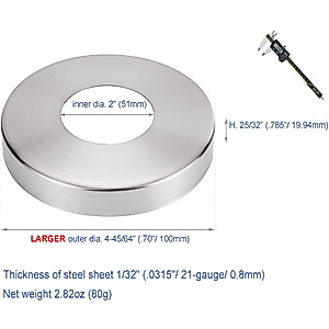 EESC2Y 4-PCs Oversized (2" I.D. 4.7" O.D.) Pool Ladder Escutcheon Plates Covers, Pool Ladder Rings for 1.9" Inground Pool& Spa Ladder Handrail Tubing- Made of Thickened 304 Stainless Steel - Large