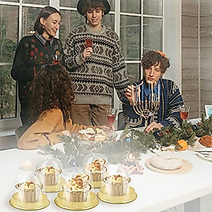 WYOMER 50 Pack 4inch Gold Single Cupcake Boxes with Lid Plastic Individual Cupcake Container Single Cupcake Holder