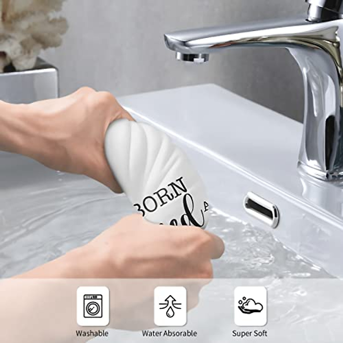 Born Raised and Protected by God Guns and Glory Hand Towel - Memorial Day Print Bath Bathroom Towel Highly Absorbent Soft Guest Fingertip Towels