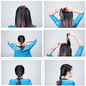 Hisight 2 PCS Sponge Hair Braiding Machine Women Lady Girls DIY French Twist Plait Hair Braiding Tool Sponge Hair Styling Clip Stick Braider Braid Tool (Red、 Blue)