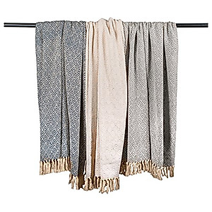 DII Diamond Throw Collection Cotton Woven, 50x60, White