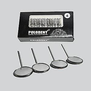 Polodent S.S. MATERIAL PLANE MOUTH MIRROR NO. # 04 SET OF 12 ORIGINAL