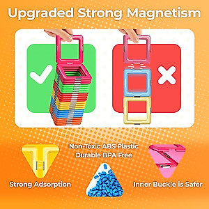 idoot Magnetic Building Tiles Blocks Toys for Kids, Educational STEM Toys Gifts-Starter Set for 3+ Year Old Kids Toddler Activities