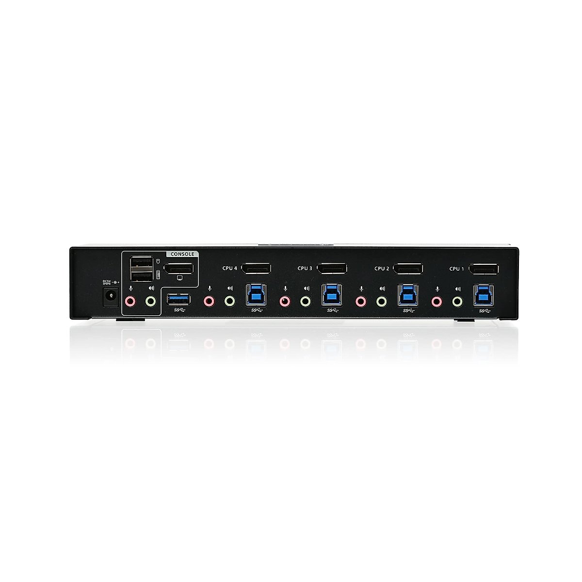 IOGEAR 4-Port DisplayPort KVMP Switch - 4K 60Hz - 2-Port USB 3.1 Hub 5Gbps - Keyboard Mouse Input - 7.1 HD Audio - Front Panel Selector - TAA Compliant - Mac/Win - GCS1934