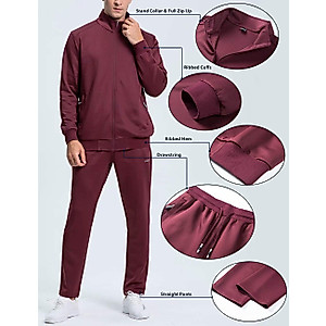 MAGCOMSEN Sweatsuit for Men Big and Tall Gym Suits Running Sets 2 Piece Sports Jackets Sports Pants Sets Workout Sets Jogger Suits Casual Suits