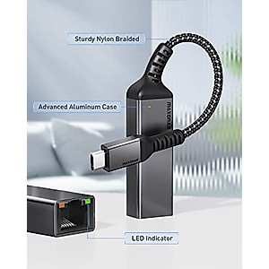 Maxonar USB C to Ethernet Adapter, USB C to RJ45 Thunderbolt 3/4 Type C to Ethernet LAN Network Adapter Compatible with iPad Air, iPad Pro, iMac, MacBook Air Pro (M1/M2), Dell XPS and More
