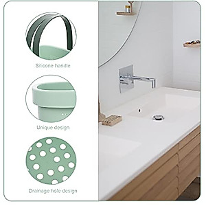 Zerodeko Shower Caddy Basket Plastic Toiletry Bag Bin Cleaning Caddy Organizer Storage Tote with Handles for Bathroom College Dorm Room Green