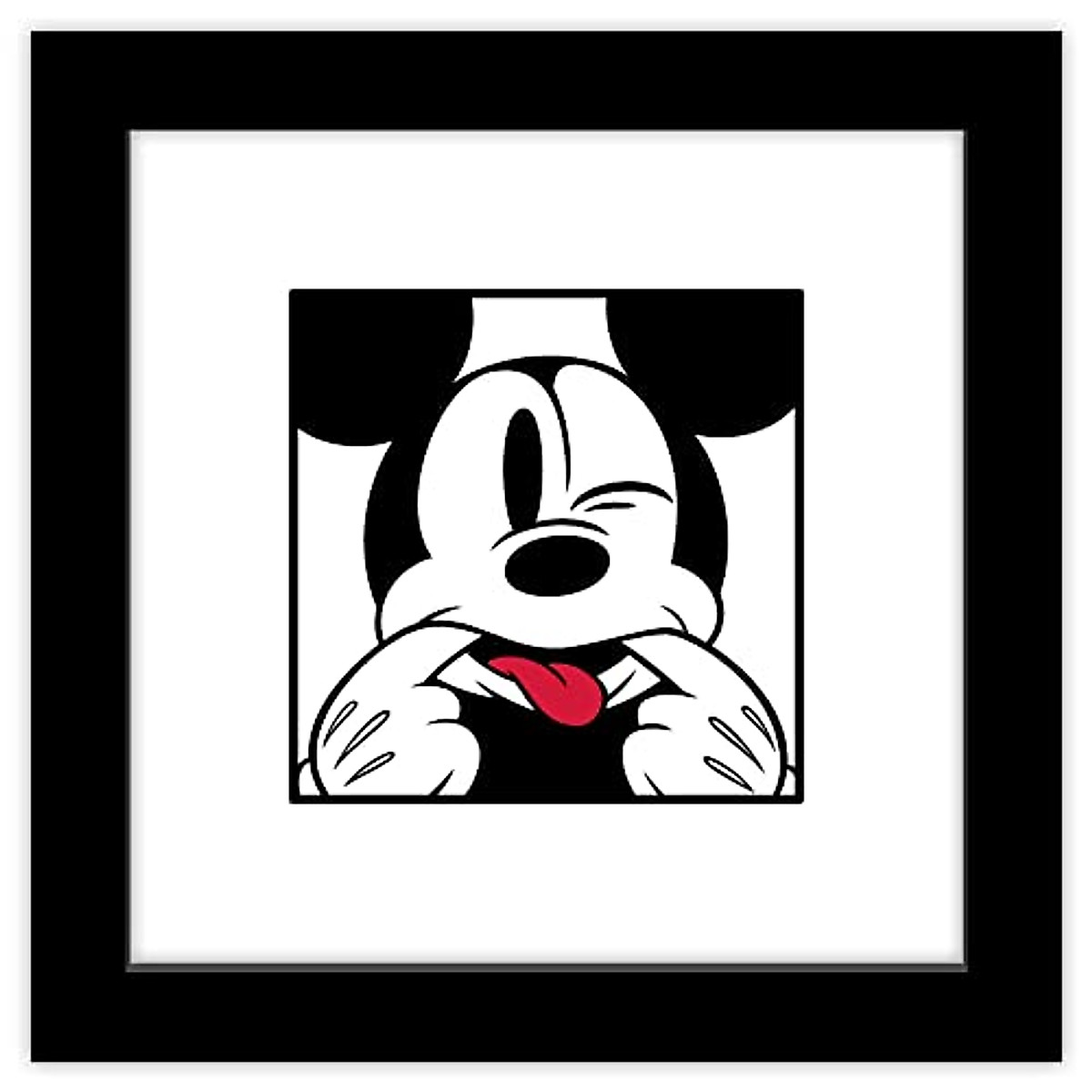 Trends International Gallery Pops Disney Mickey Mouse - Mickey Expressions - Funny Face Wall Art Wall Poster, 12" x 12", Black Framed Version