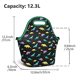 VASCHY Dinosaurs Preschool Backpack and Neoprene Lunch Bags for Kids Bundle