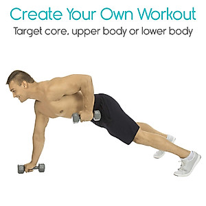 Vive Dumbbell Workout Poster - Home Gym Exercise for Upper, Lower, Full Body - Laminated Bodyweight Chart for Back, Arm, Core and Legs - Free Weight Building Guide For Men, Women, Elderly (30" x 17")