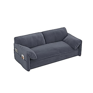 Eafurn 3 in 1 Sleeper Couch Sofa Bed,Convertible Pull Out Loveseat with Adjustable Backrest and Side Pocket,Comfy 2 Seater Love Seat Lounge Futon Sofa & Couches for Living Room Apartment Small Places