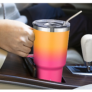 yoelike 32OZ Tumbler With Handle, Stainless Steel Vacuum Insulated Coffee Mug Cup for Travel, Home, Office, Indoor and Outdoor, Dishwasher Safe - Keep Cold 24hrs And Hot 12hrs (Dusk)