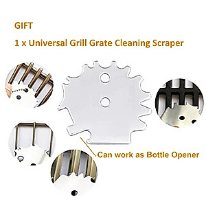 GRILLJOB 2 Pack 16 15/16" x8 5/16" Stainless Steel 304 Grill Grates Replacement Upgraded with Finger Lifting Hole for Kenmore CharBroil Broil King Kirkland Master Chefand Thermos Grill Models, SC1702