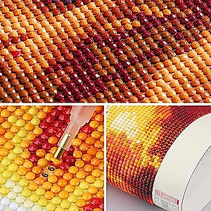 SENQAO Halloween Diamond Painting Kits for Adults, Ghost Full Round Drill Gem Art Kits, DIY 5D Diamond Painting Pumpkin Halloween Diamond Art Kits Picture for Home Wall Decor 30x40cm