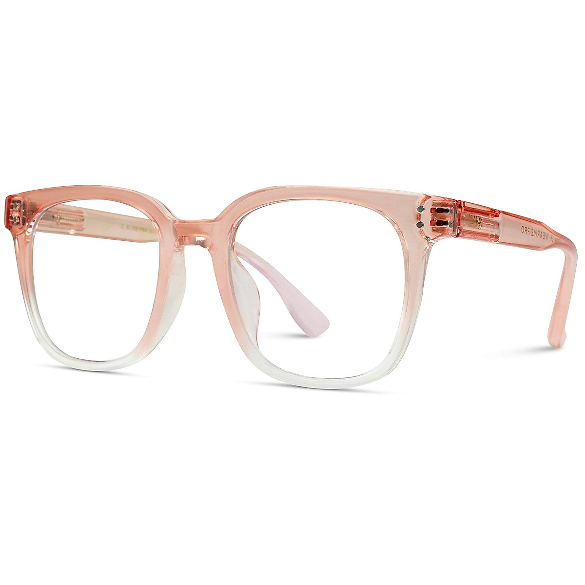 WearMe Pro - Square Oversized Women Elegant Classic Blue Light Screen Glasses (Blaze Tortoise)