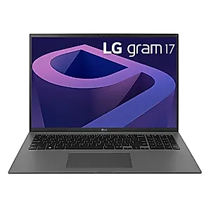 LG Gram (2022) 17Z90Q Ultra Lightweight Laptop, 17" (2560 x 1600) IPS Display, Intel Evo 12th Gen i5 1240P Processor, 16GB LPDDR5, 512GB NVMe SSD, FHD Webcam, WiFi 6E, Thunderbolt 4, Windows 11, Gray