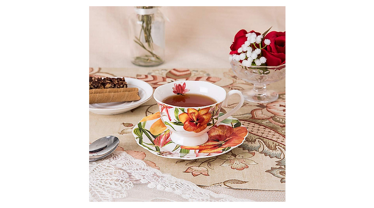 Eileen's Reserve Teacup & Saucer Set - Fine China Gift