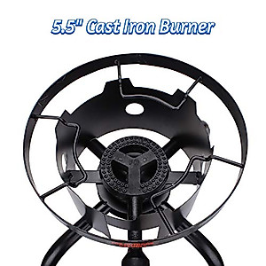 ARC Propane Burners For Outdoor, Wok Burner Single Propane Burner With Adjustable Legs, 65,000BTU Cast Iron Portable Propane Stove Great For Camping And Turkey Frying, Crawfish Cooking
