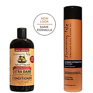 Sunny Isle Jamaican Black Castor Oil Extreme Hydrating & Detangling Shampoo & Conditioner 10.1oz Bundle | Hair Growth | Paraben & Sulfate Free | Color-safe | Detangling & Volumizing