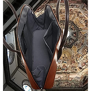 PRIMO SACCHI Italian Smooth Leather Pink Classic Long Handled Handbag Tote Grab Shoulder Bag