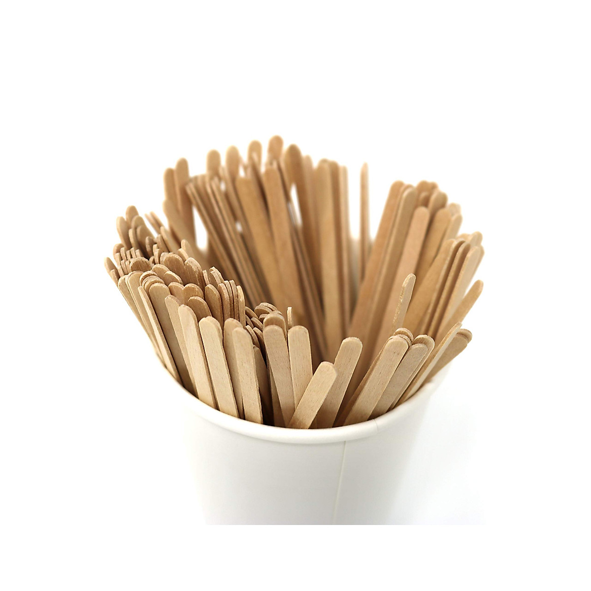 Wood Coffee Stirrers Stir Sticks - 1,000 Biodegradable Disposable Wooden Beverage Mixer with Round Ends, Made with Natural Birch Wood, Eco-Friendly BPA Free Swizzle Drinks Sticks (5.5 Inch)