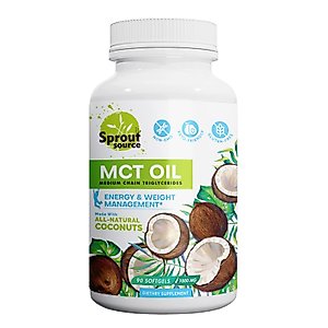 Sprout Source Keto MCT Oil Softgels 1000mg: 90-Day Supply, Premium C8 & C10 Blend for Sustained Energy and Weight Management, Made from Natural Coconut Oil, Non-GMO, Gluten-Free 90 softgels