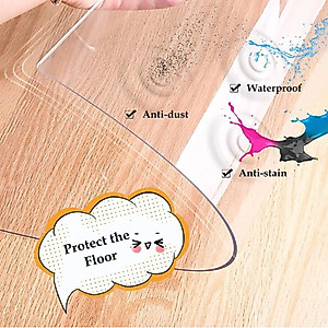 Clear PVC Desk Chair Mat Chair Mat for Floor Protection, PVC Clear Transparent, Non-Slip Floor,1.5mm,Non-Slip Office Chair Mat Desk Pads Mat,Transparent Waterproof Chair Mat for Hardwood Floor Carpet
