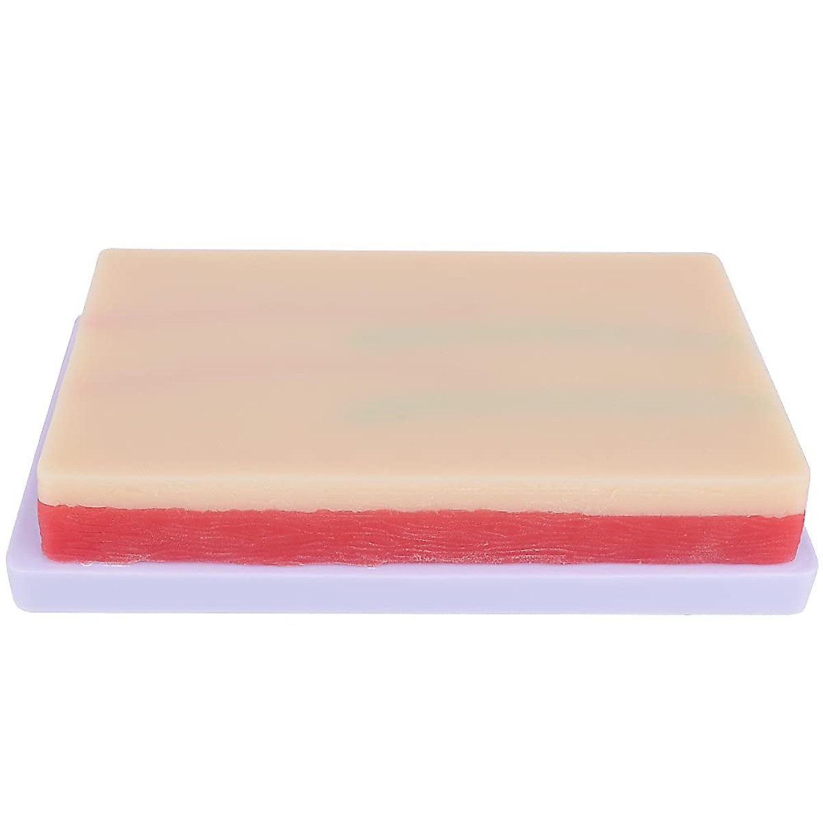 Venipuncture IV Injection Training Pad Model, Silicone Human Skin Suture Training Model, Injection Practice Pad, 4 Veins Imbedded, 3 Skin Layers(7.1" x 4" x 1.1")