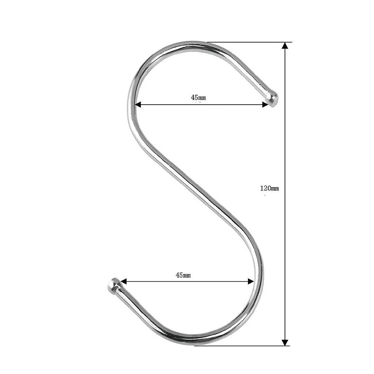 Kaariss® Premium 10-Pack Stainless Steel Round S Shaped Hooks