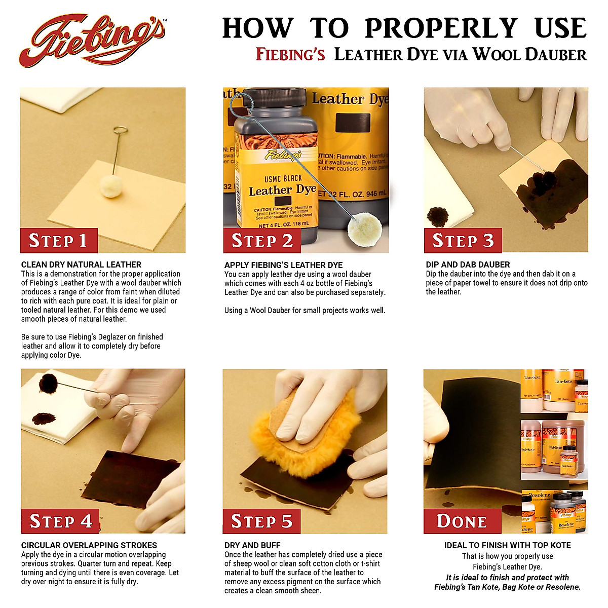 Fiebing's Leather Dye - Mahogany, 32 oz