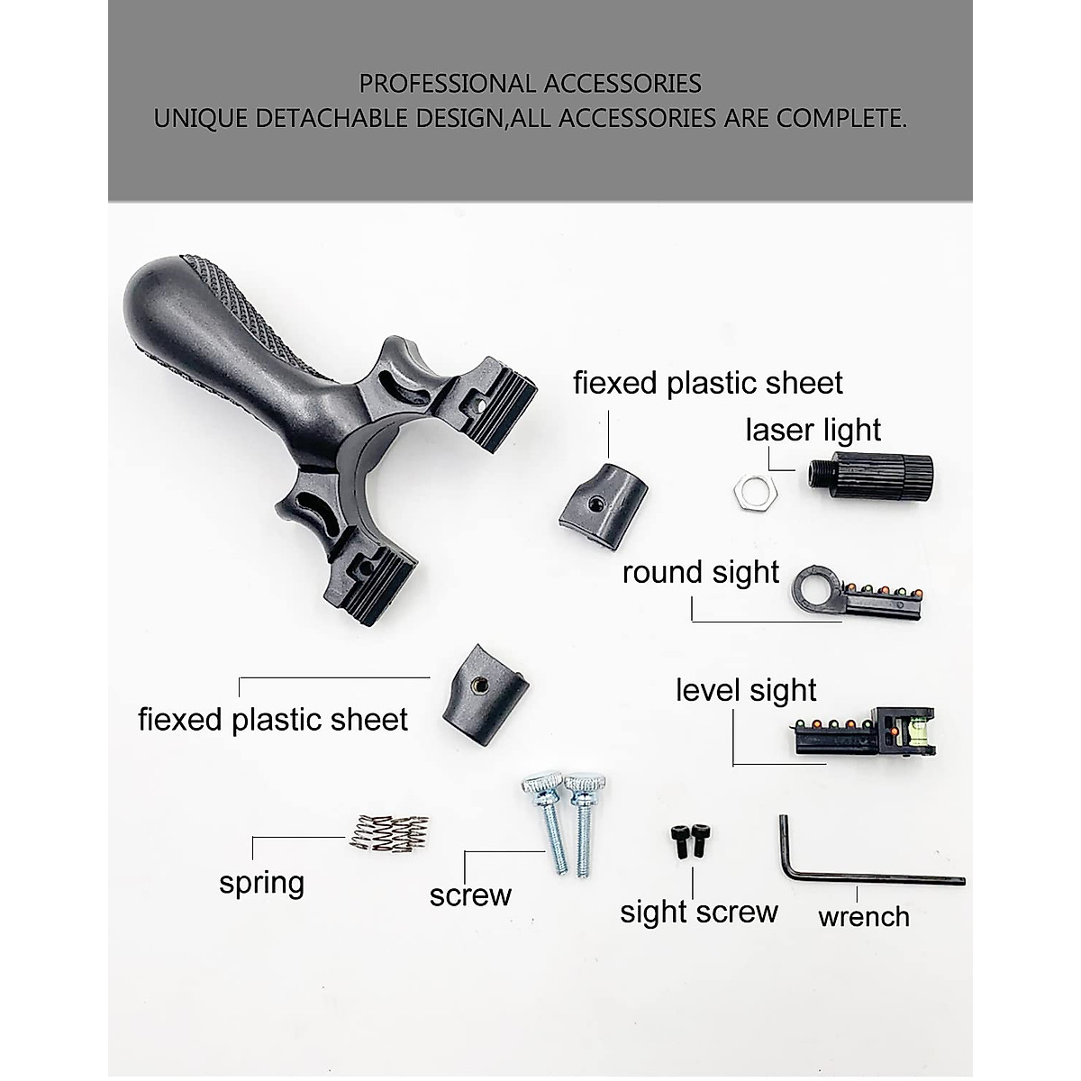 SQLWYLAT Professional Slingshots Set Laser Slingshot High Precision Flat Leather Slingshot with Laser Fast Bow Special for Outdoor Hunting Catapult (Gray)