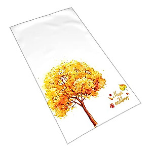 Hand Towel Watercolor Autumn Tree Fall Face Washcloths Fingertip Bath Towels 27.5 x 15.7 Inch Microfiber Quick Dry Soft Absorbent Luxury Kitchen Dish Cloth Bathroom Beach Gym Hotel Salon Spa Sport