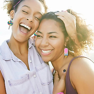 WAINIS 24 Pairs Cute Earrings Weird Earrings Funny Goldfish Earrings Water Bottle Earrings Milk Tea Dangle Earrings for Women