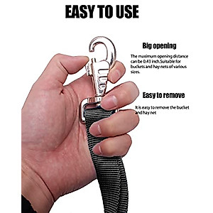 Loaged Adjustable Nylon Bucket Strap （3 Pack）- for Hay Nets, Water Buckets, Hanging Strap,Horse Outdoor Feeders,Heavy Duty Horse Water Feed, 30" (Black)
