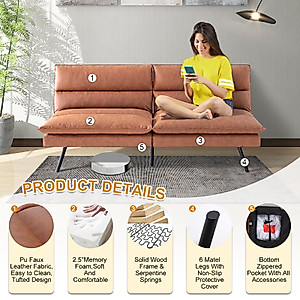 MUUEGM FQ-SF-534-Brown-1 Sofabed, Brown Sofa-new