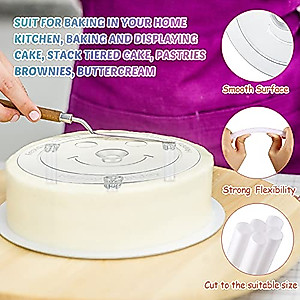 68 Pieces Cake Tier Stacking Kit 12 Pieces Cake Separator Plates for 4, 5, 6, 8 Inch Cakes with 20 Pieces White Plastic Cake Sticks Support Rods, 36 Pieces Clear Cake Stacking Dowels for Tiered Cakes