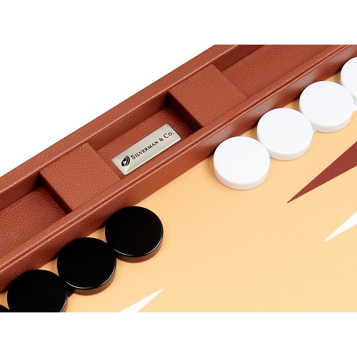 Silverman & Co. 19-inch Premium Backgammon Set - Desert Brown Board