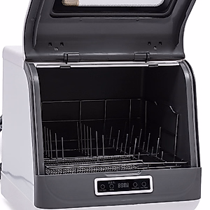 White Countertop Dishwasher Portable Kitchen Mini Dishwasher No Installation Dish Washer 1200W Smart Dish Washing Machine Home for Apartments Dorms RV