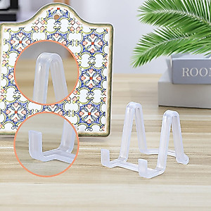Plate Stands for Display - Plastic Easel Stand Plate Holder Display Stand Picture Frame Stand for Pictures | Photo|Decorative Plate |Dish | Tabletop Art - 3 inch-Clear