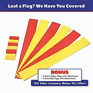 Flag Football Set Kids – Premium 14 Player, 62 Piece Kids Belts and Flags Kit Includes 3 Flags Per Belt Plus a Bonus 6 Replacement Flags