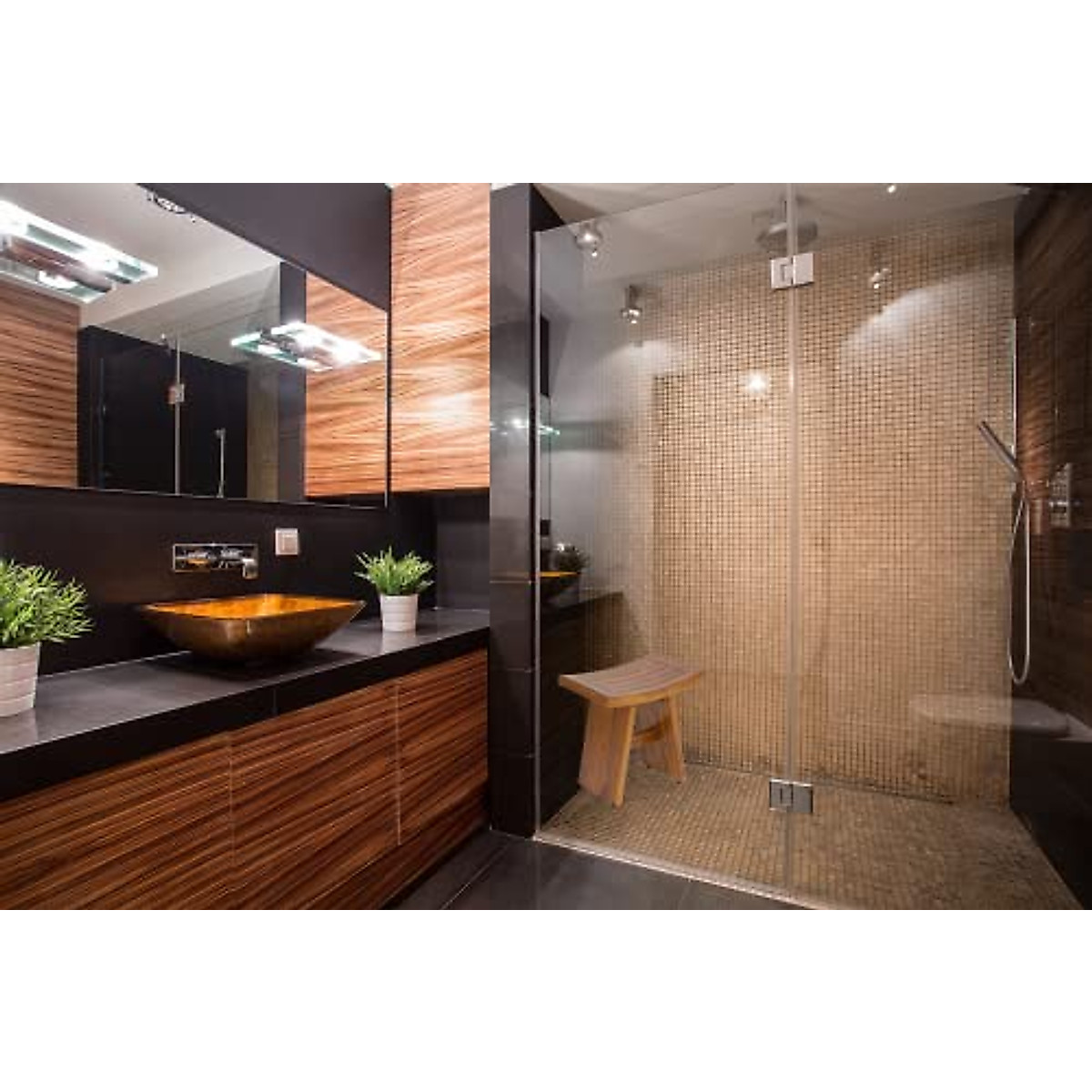 Teak Waterproof Bench - Indoor Outdoor Wood Bench, Shower Bench for Elderly, Indoor and Outdoor, Patio, Garden, Spa