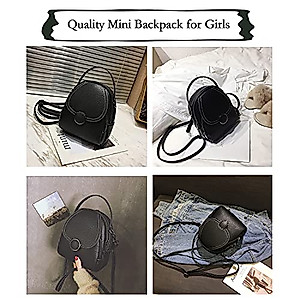 Small Backpack Purse for Women, SIXVONA 3 Ways to Carry Fashion Mini Backpack Soft PU Leather Purse for Girls Ladies, Black