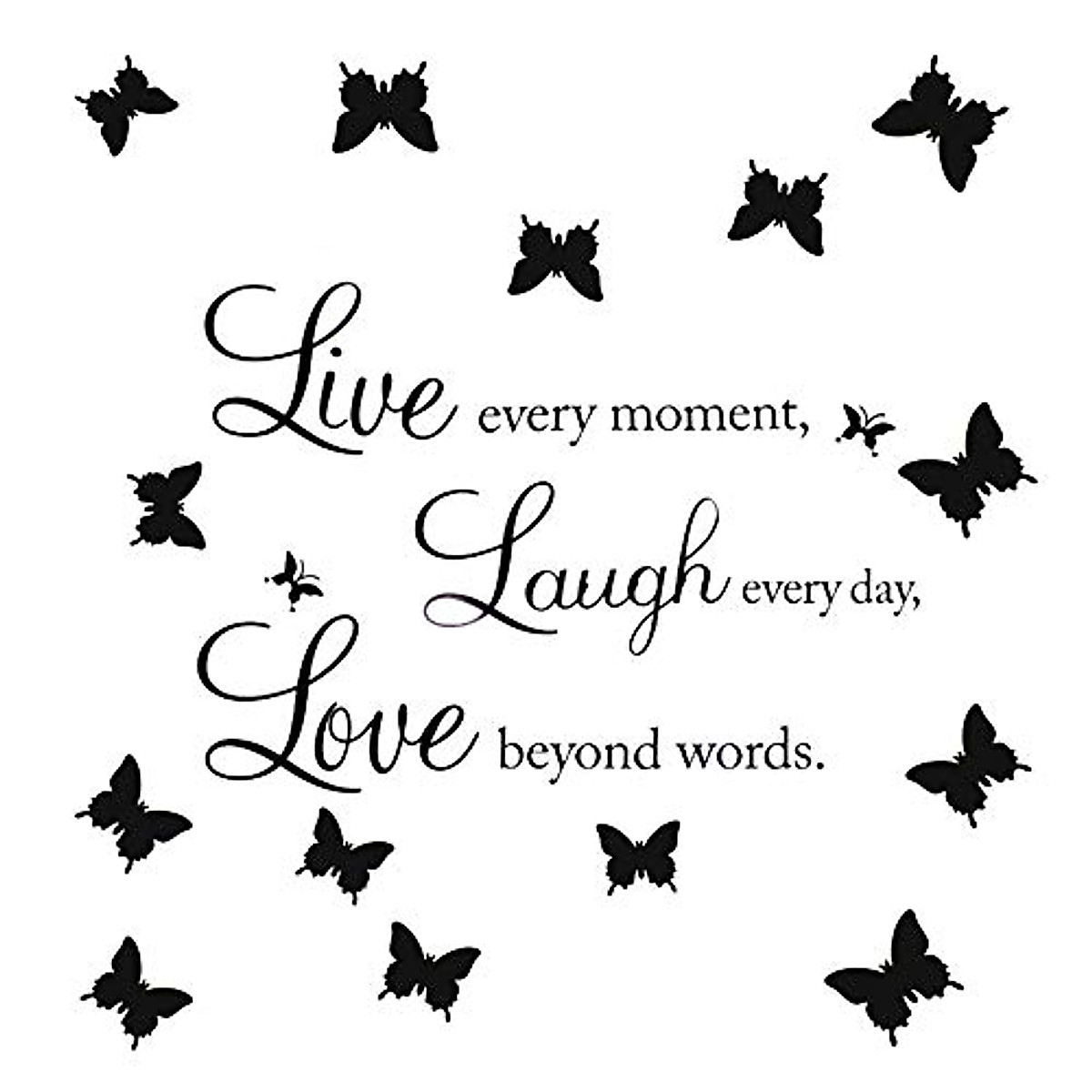 24PCS Butterfly and Motivational Wall Decals - 3D Butterflies Decor Wall Sticker Family Inspirational Wall Stickers Quotes Home Decoration Kids Room Bedroom Decor (D)