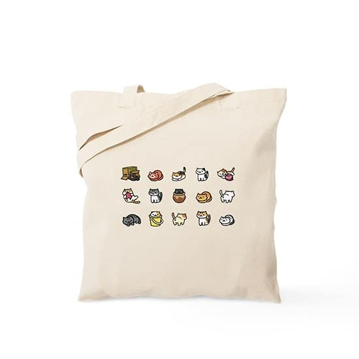 CafePress Neko Atsume Tote Bag Natural Canvas Tote Bag, Reusable Shopping Bag