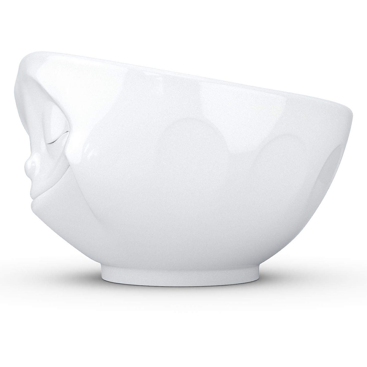 FIFTYEIGHT PRODUCTS TASSEN XL Porcelain Bowl, Happy Face Edition, 33 oz. White (Single Bowl), Extra Large Bowl